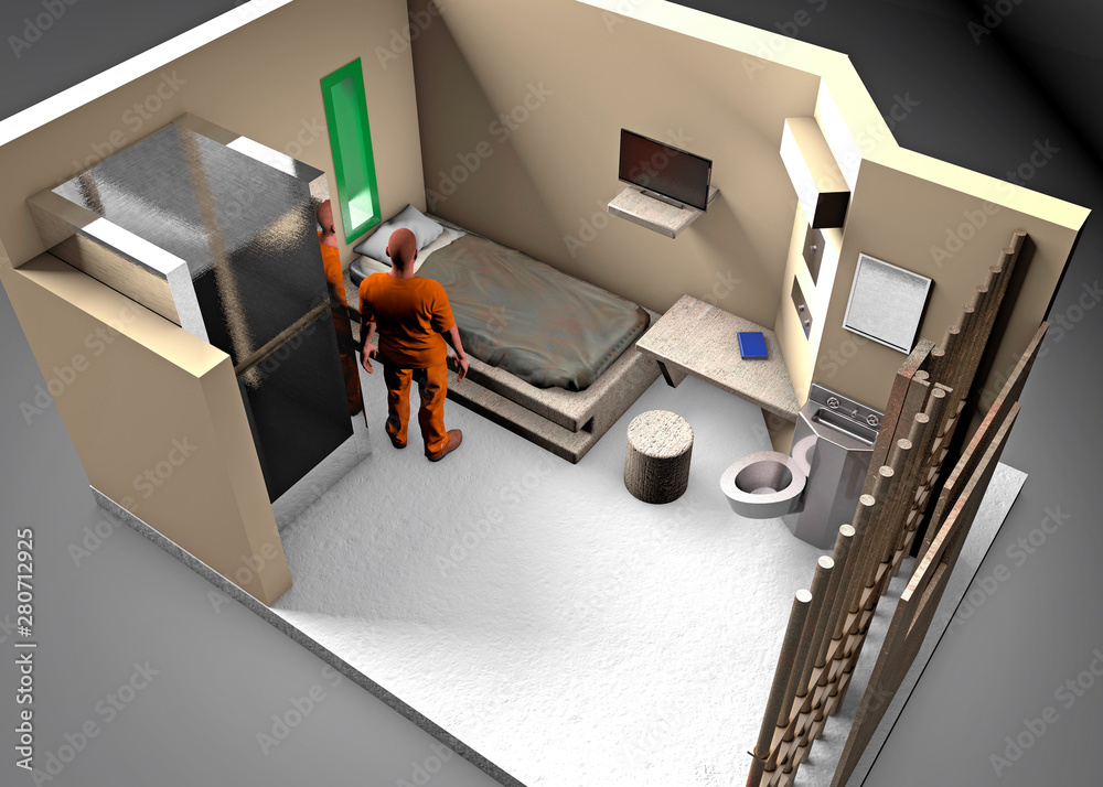 3d reconstruction of a prison cell, ADX Florence Supermax, Colorado ...