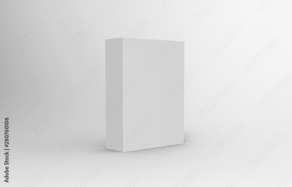 3d cube box render on isolated background for product package design ...