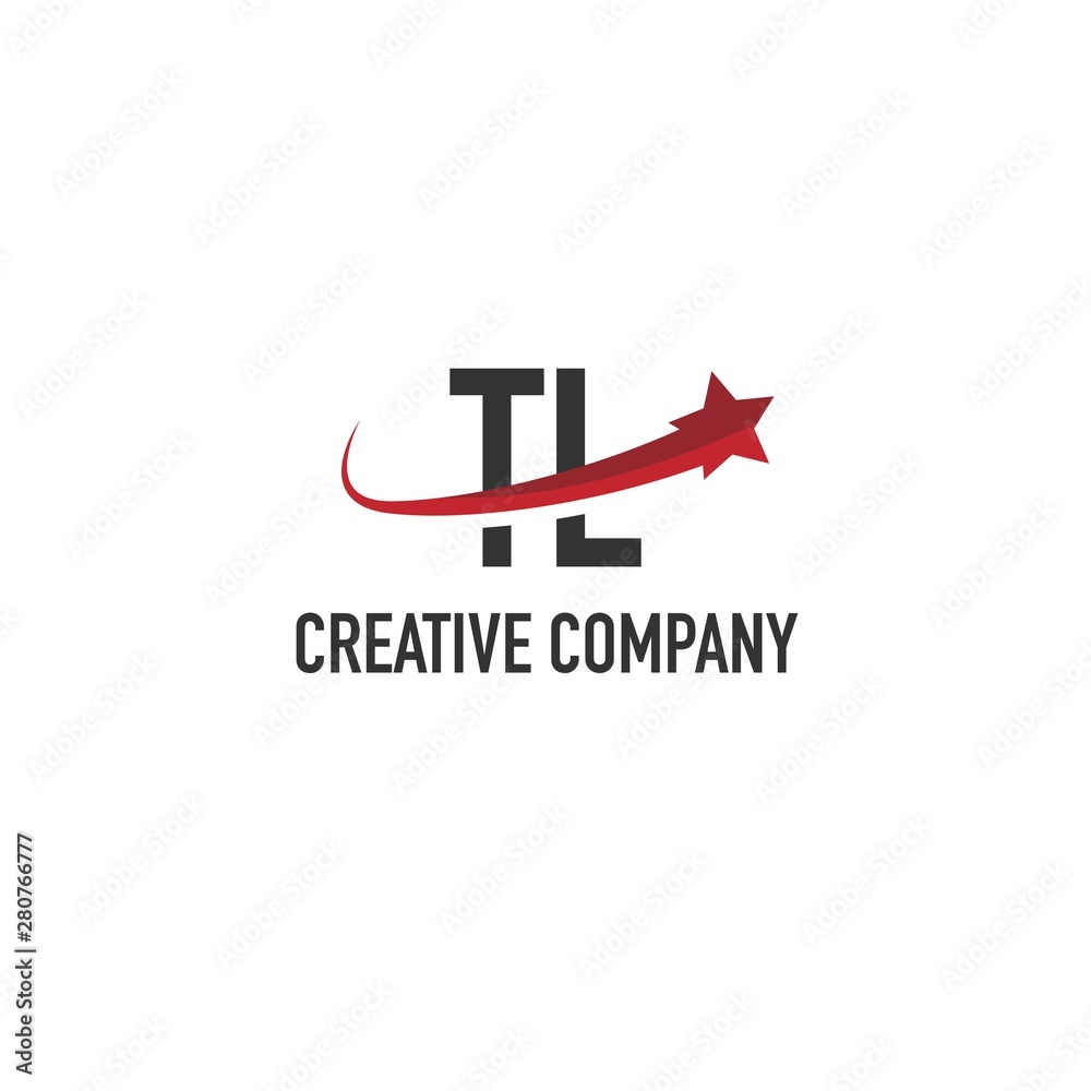 Initial Letter TL Swoosh With Star Logo Concept Stock Vector | Adobe Stock