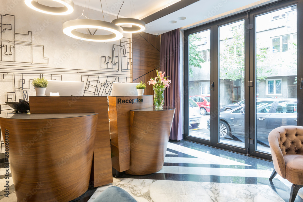 Poster Interior of a modern luxury hotel reception – Wall Art | UkPosters