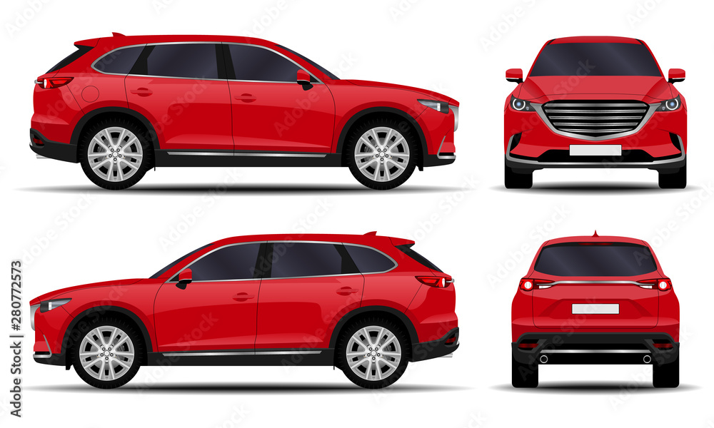 realistic SUV car. front view; side view; back view. Stock Vector ...