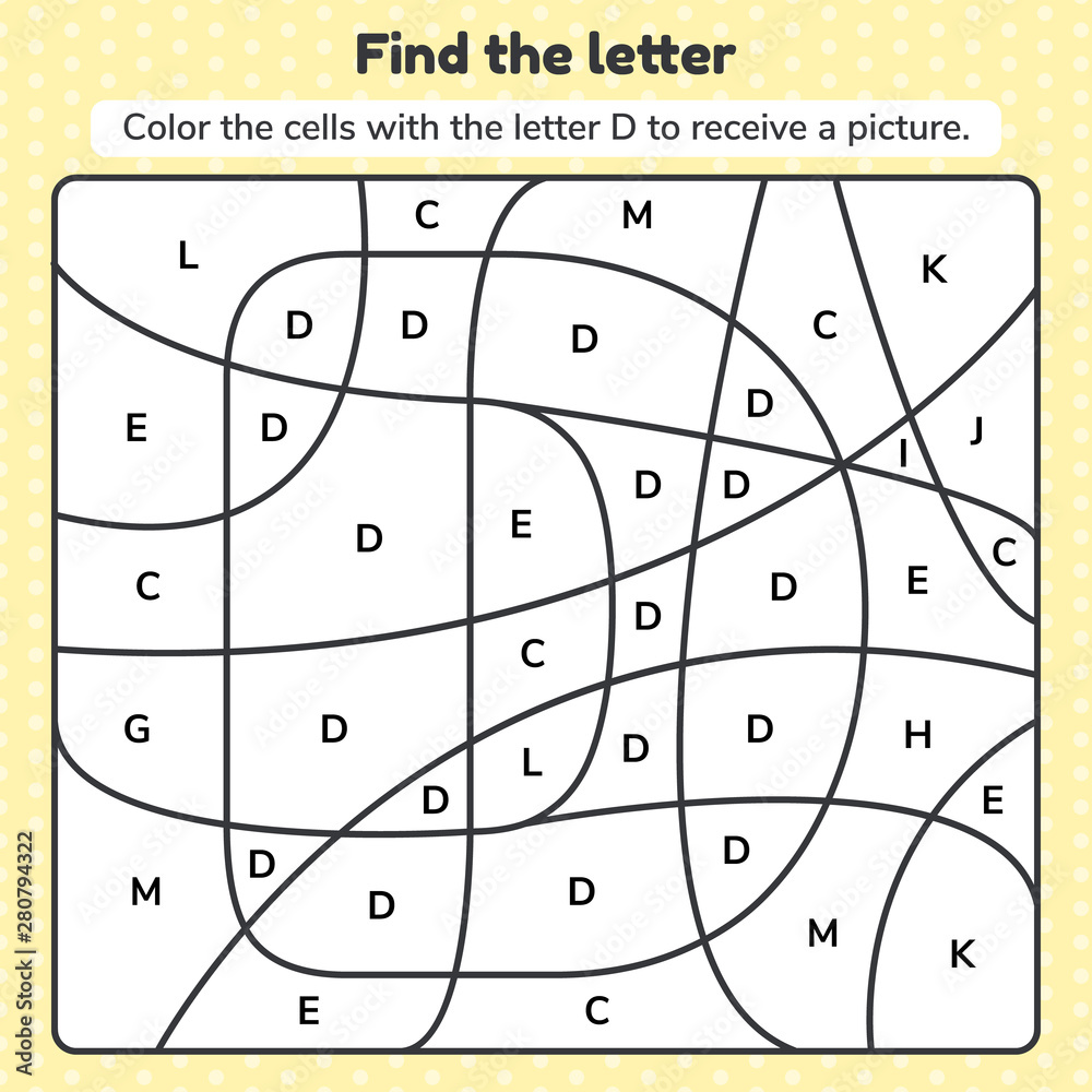 Coloring book letter for kids. Worksheet for preschool, kindergarten ...