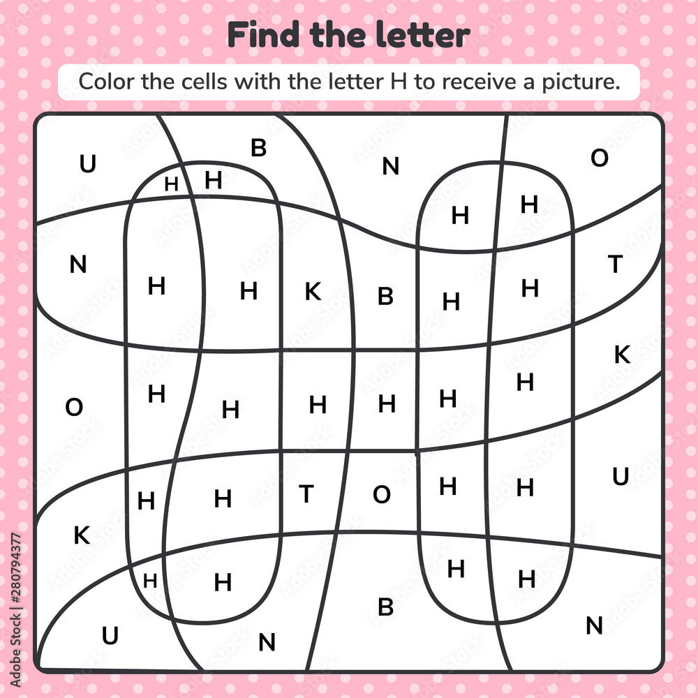 Coloring book letter for kids. Worksheet for preschool, kindergarten ...