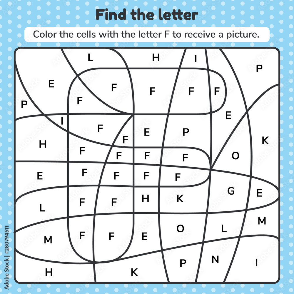 Coloring book letter for kids. Worksheet for preschool, kindergarten ...