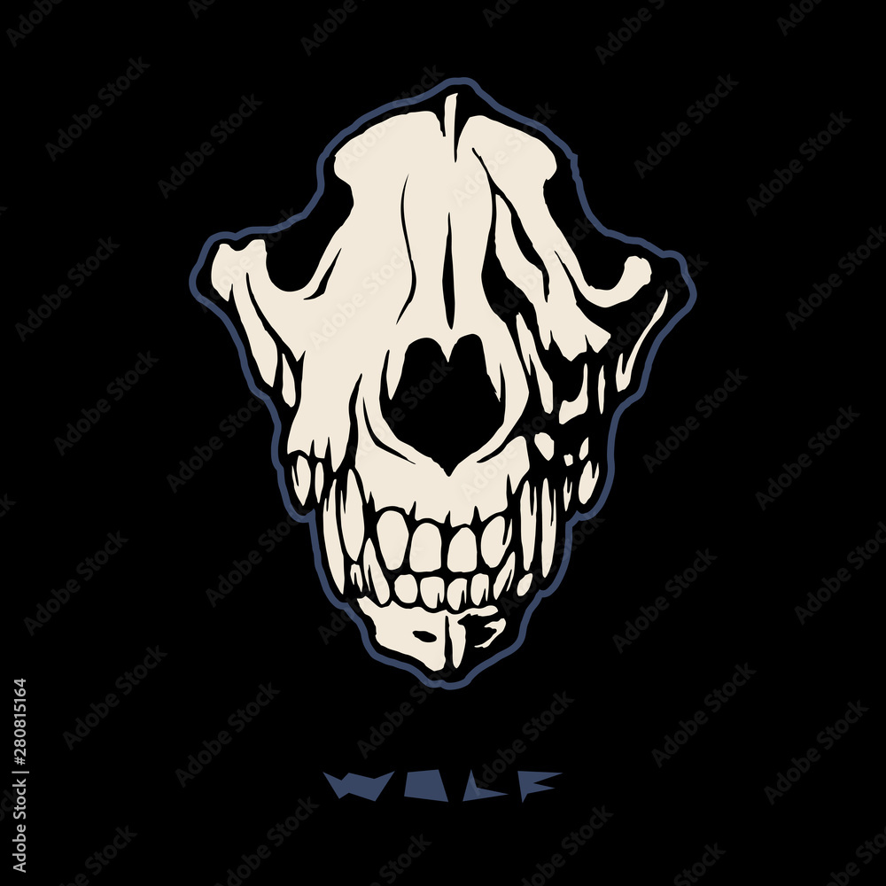 Angry wolf head, wolf skull vector logo design. Stock Vector | Adobe Stock
