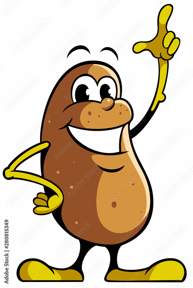 Cartoon style potato character, isolated potato vector logo. Stock ...