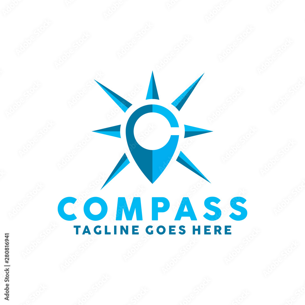 Compass Logo Vector Icon. Modern Navigation Symbol. Location Logo ...