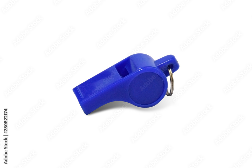 Blue whistle Isolated on white background with clipping path. Stock ...