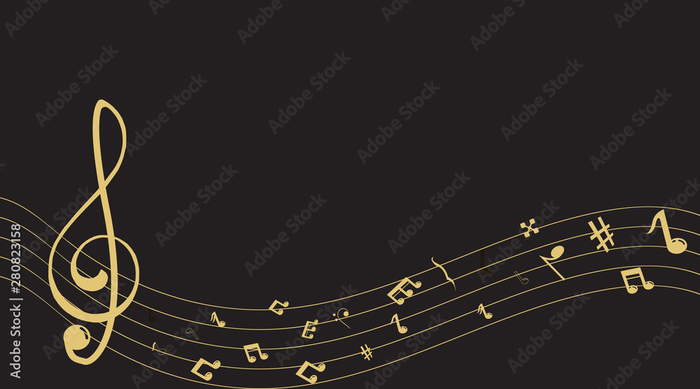 music scale or music note sign banner Stock Vector | Adobe Stock