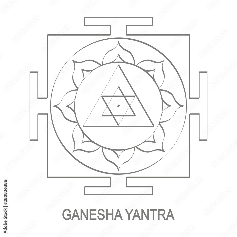 Vector icon with Ganesha Yantra Hinduism symbol Stock Vector | Adobe Stock