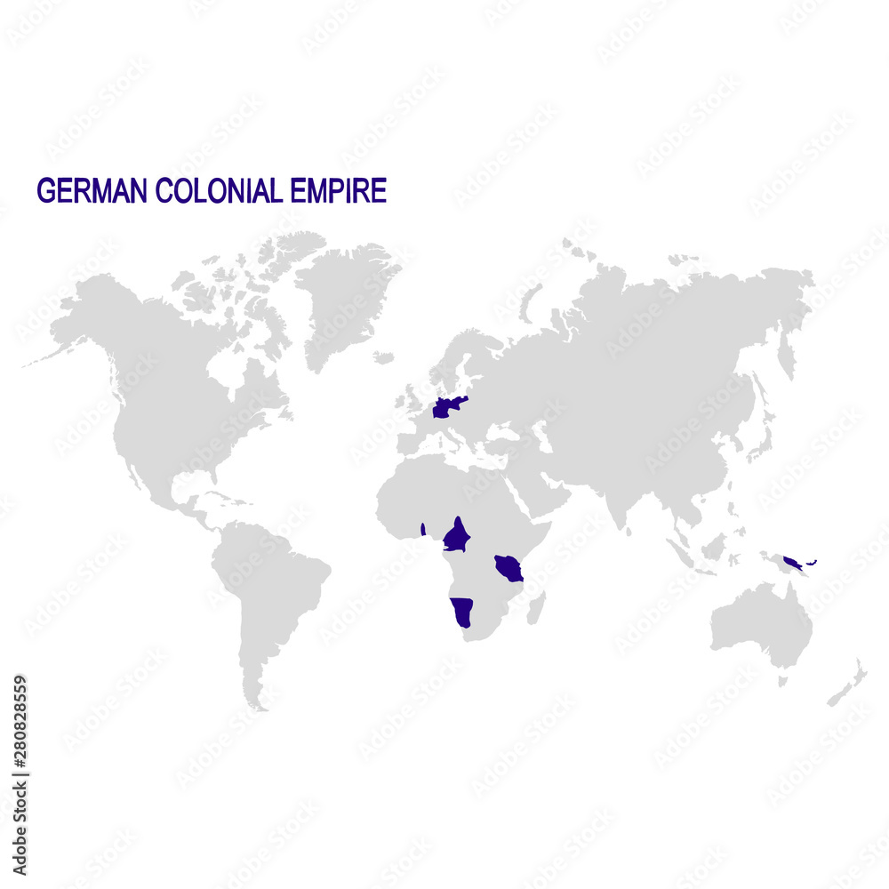 Fototapeta mapa świata dla dzieci vector world map with German colonial ...