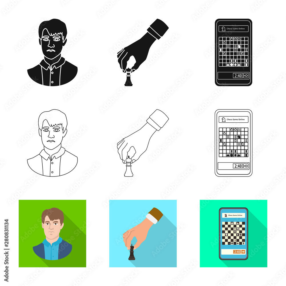 Vector design of checkmate and thin logo. Set of checkmate and target ...