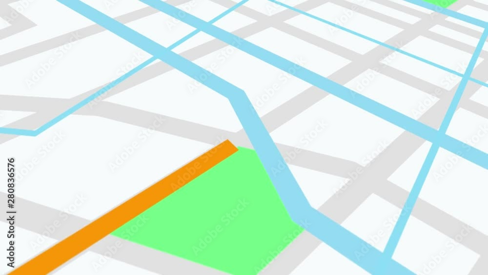 Smartphone App Map With GPS Pins Animation Loop/ 4k animation of an app ...