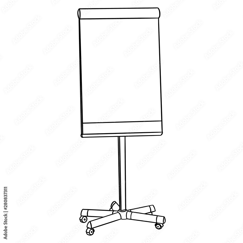 Vetor de Flipchart with empty surface for text. scribble, outline ...