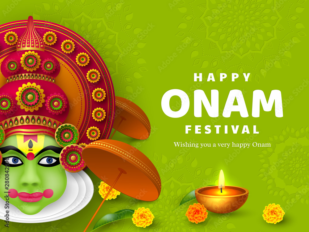 Onam festival background for South India Kerala traditional celebration ...
