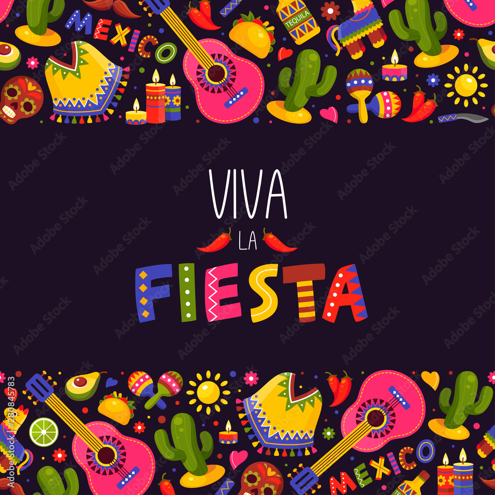 Mexican fiesta background, traditional decoration and design Stock ...