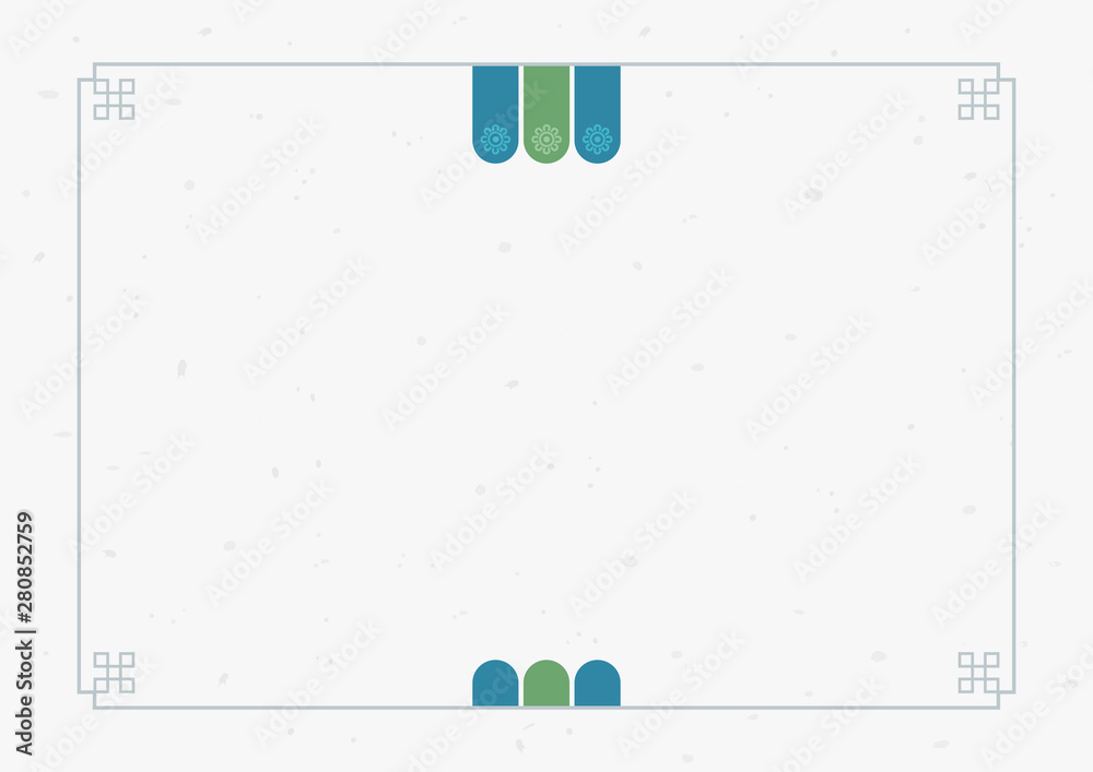 Korean traditional frame on paper texture background Stock Vector ...