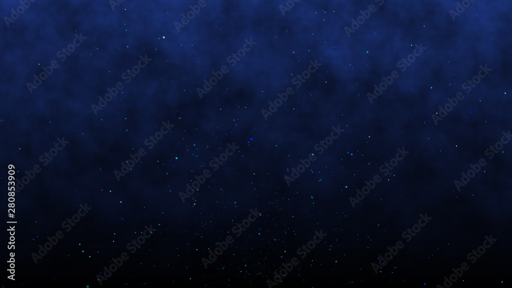 Under water deep blue ocean particles and bubble with flare ray light ...