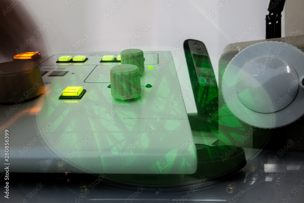 Photo & Art Print Control panel of an Analytical Transmission Electron ...