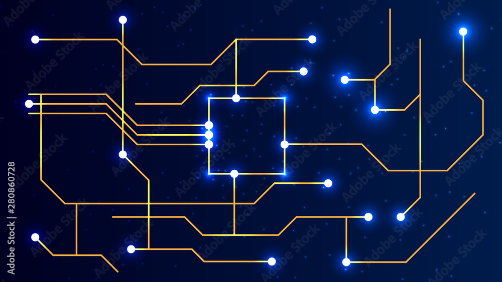 Motherboard and cpu processor abstract technology blue background ...