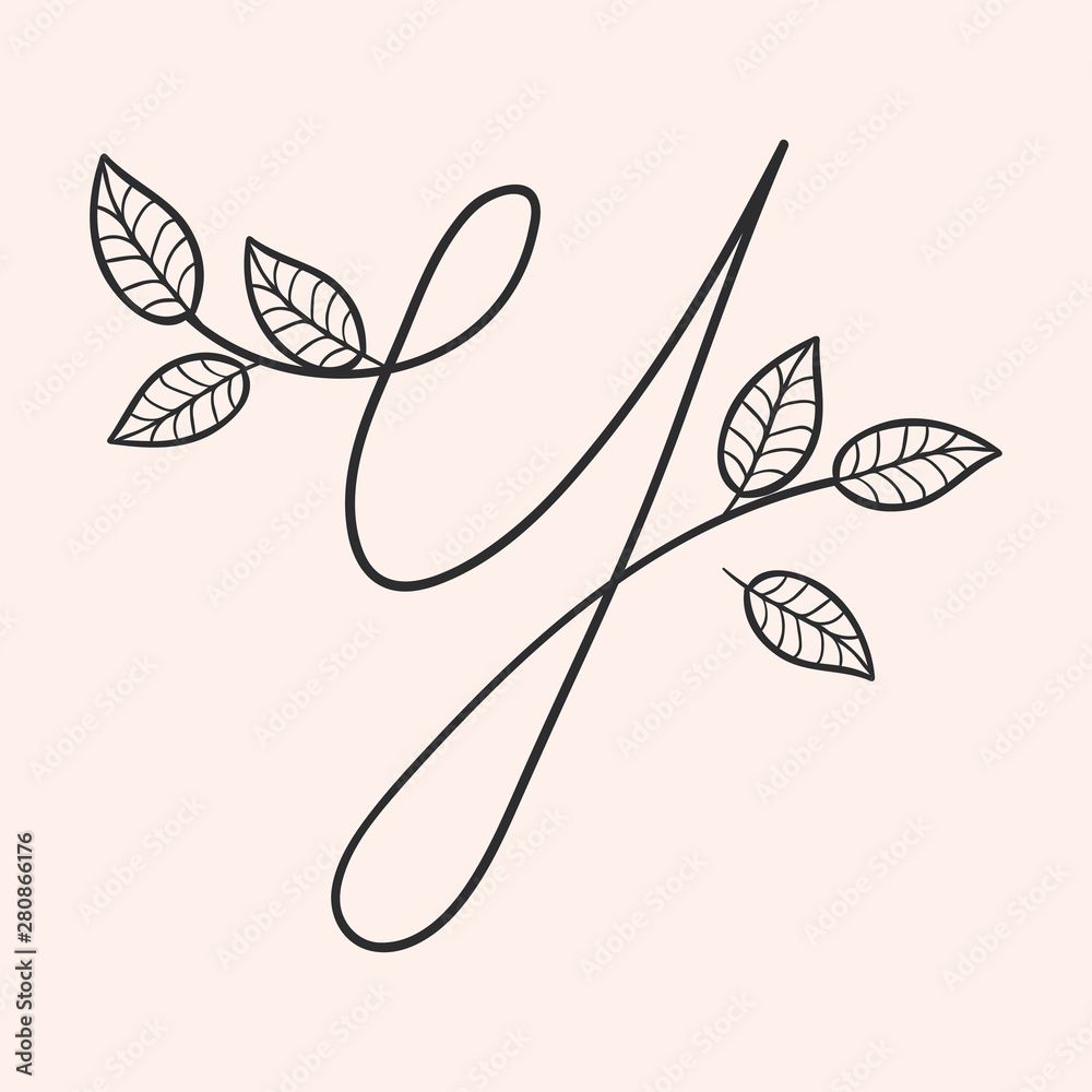 Calligraphy alphabet. Decorative handwritten font. Vector letter Y ...