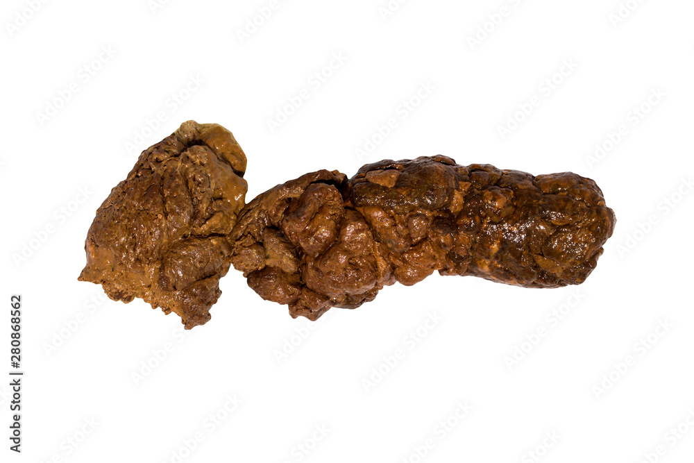 Poop isolated on white background.Shit on a white background.Human ...