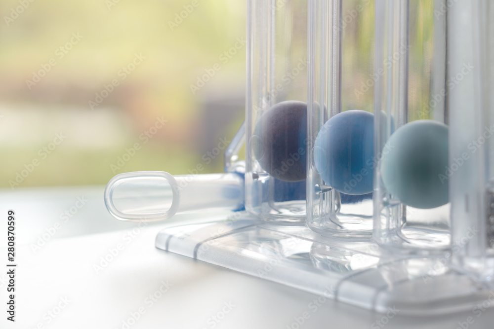 Medical incentives spirometer for monitor strength of lung. Normally ...