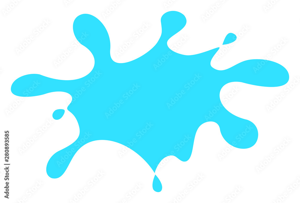 Blue paint splatter. Vector illustration isolated on white background ...
