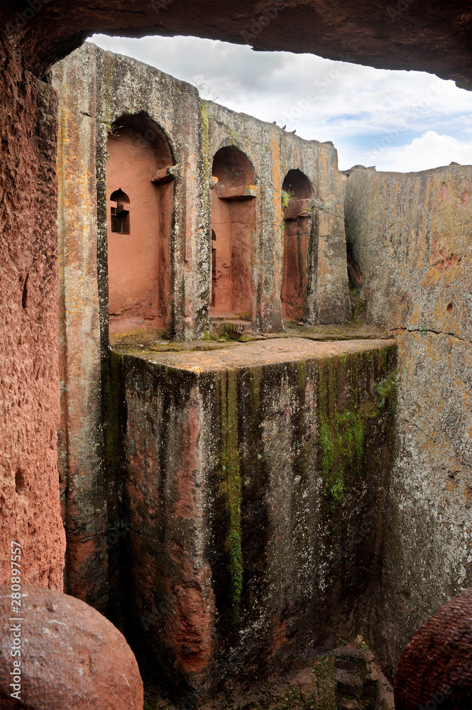 Monolithic rock-hewn church, Lalibela, Ethiopia. UNESCO World Heritage ...
