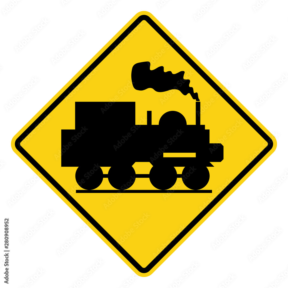 Railway crossing without gates, traffic sign, vector illustration Stock ...