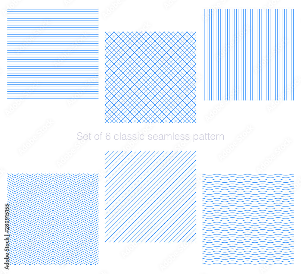 A collection of 6 classic lines pattern for textile/fabric/banner/flyer ...