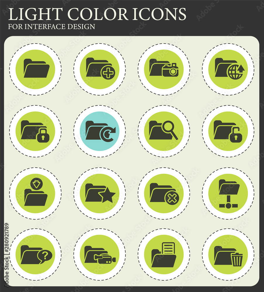 folder icon set Stock Vector | Adobe Stock
