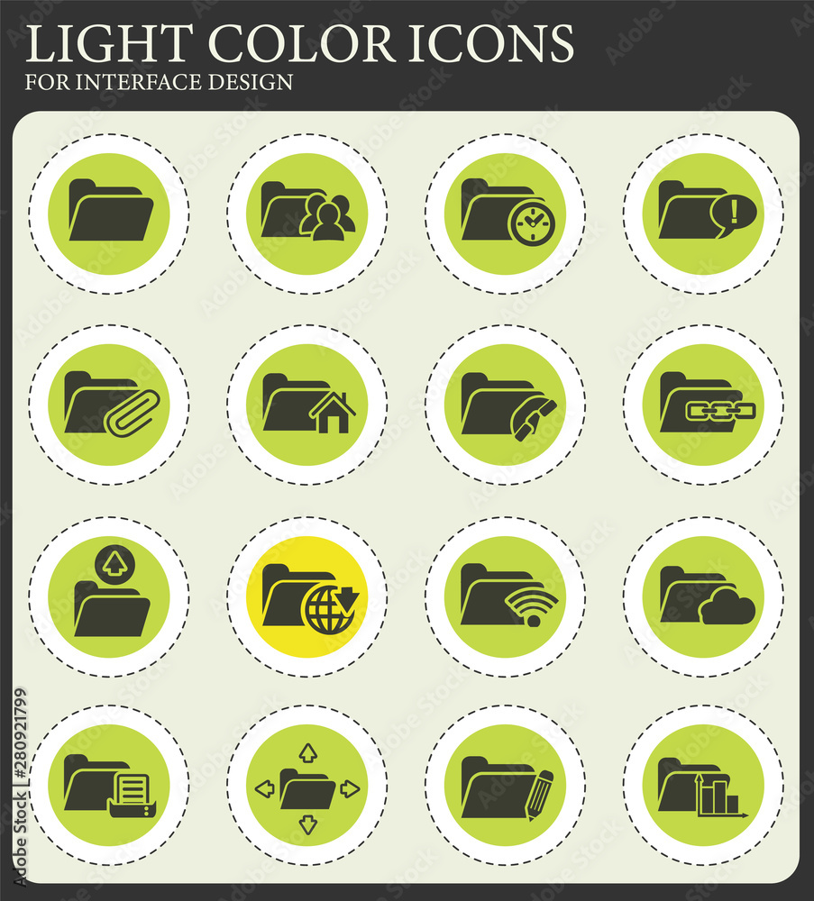 folder icon set Stock Vector | Adobe Stock