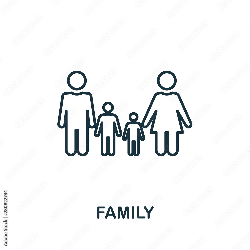 Family outline icon. Thin line style from community icons collection ...