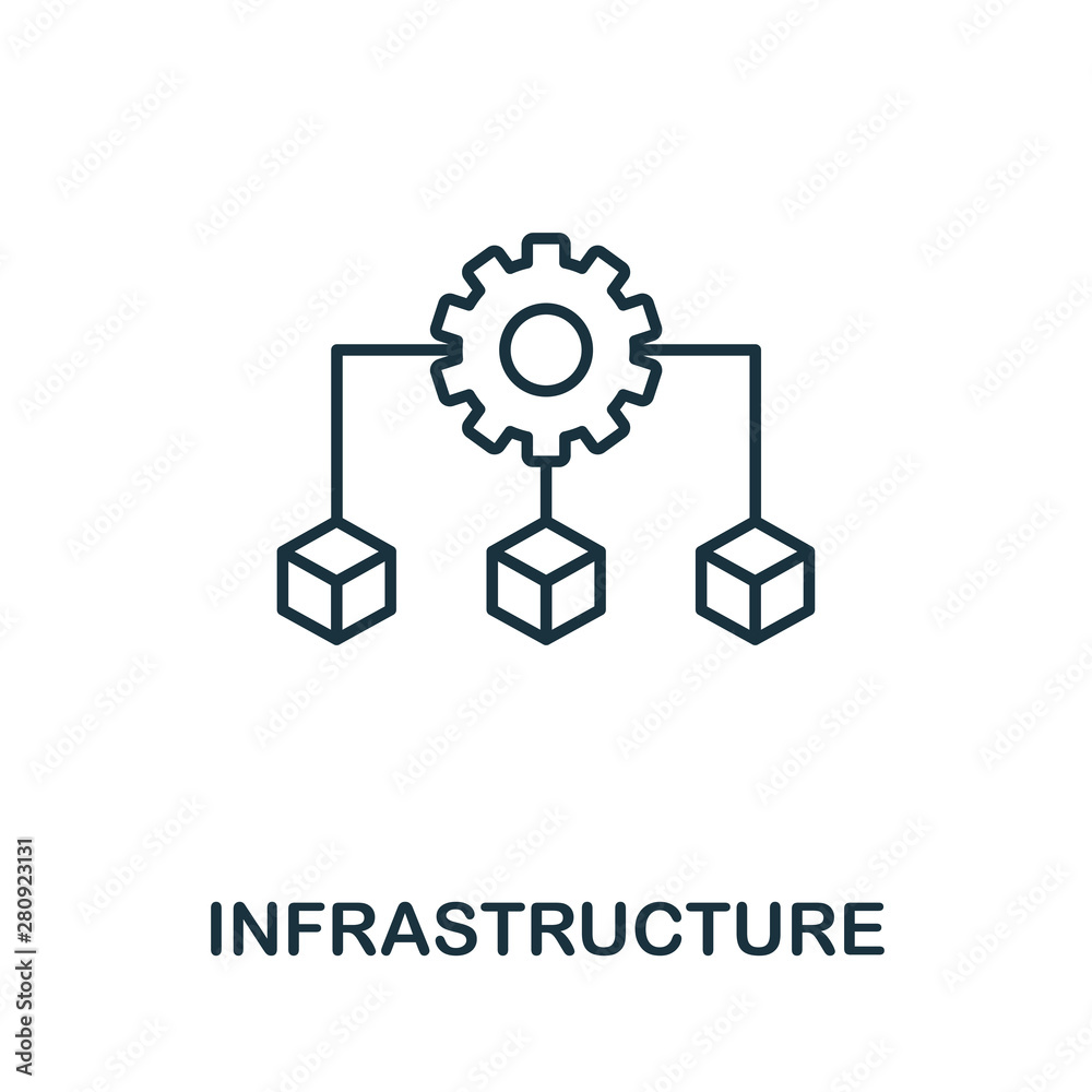 Infrastructure outline icon. Thin line style from community icons ...