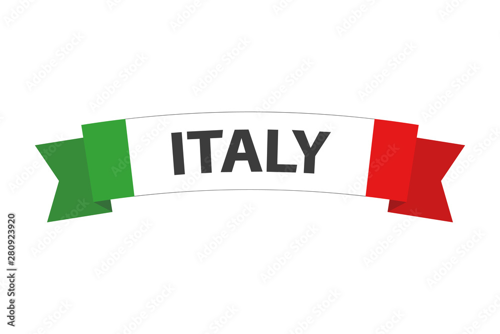 Simple vector Made in Italy symbol, colored Italian ribbon with the ...