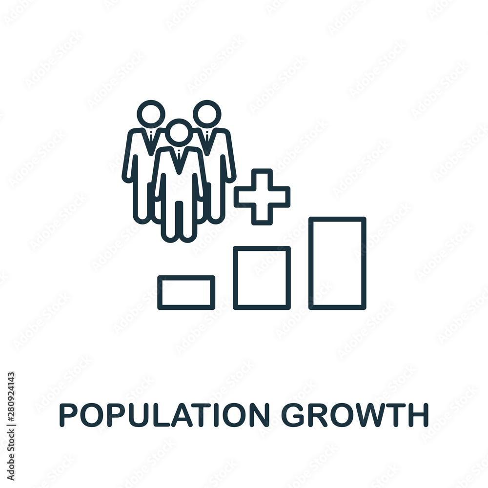 Population Growth outline icon. Thin line style from icons collection ...