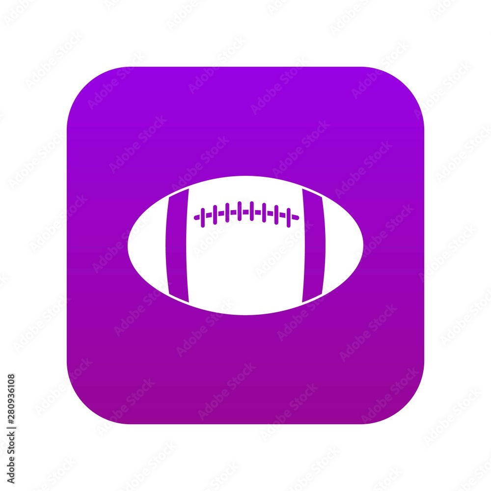Rugby ball icon digital purple for any design isolated on white vector ...