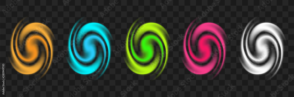 Cartoon vortex portal. Vector twisted galaxy. Teleport set. Stock ...