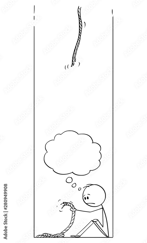 Vector cartoon stick figure drawing conceptual illustration of man ...