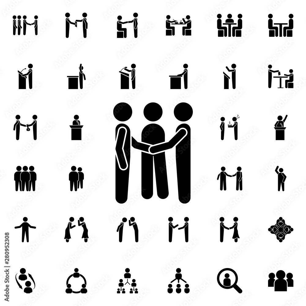 To reconcile two people icon. Universal set of conversation for website ...