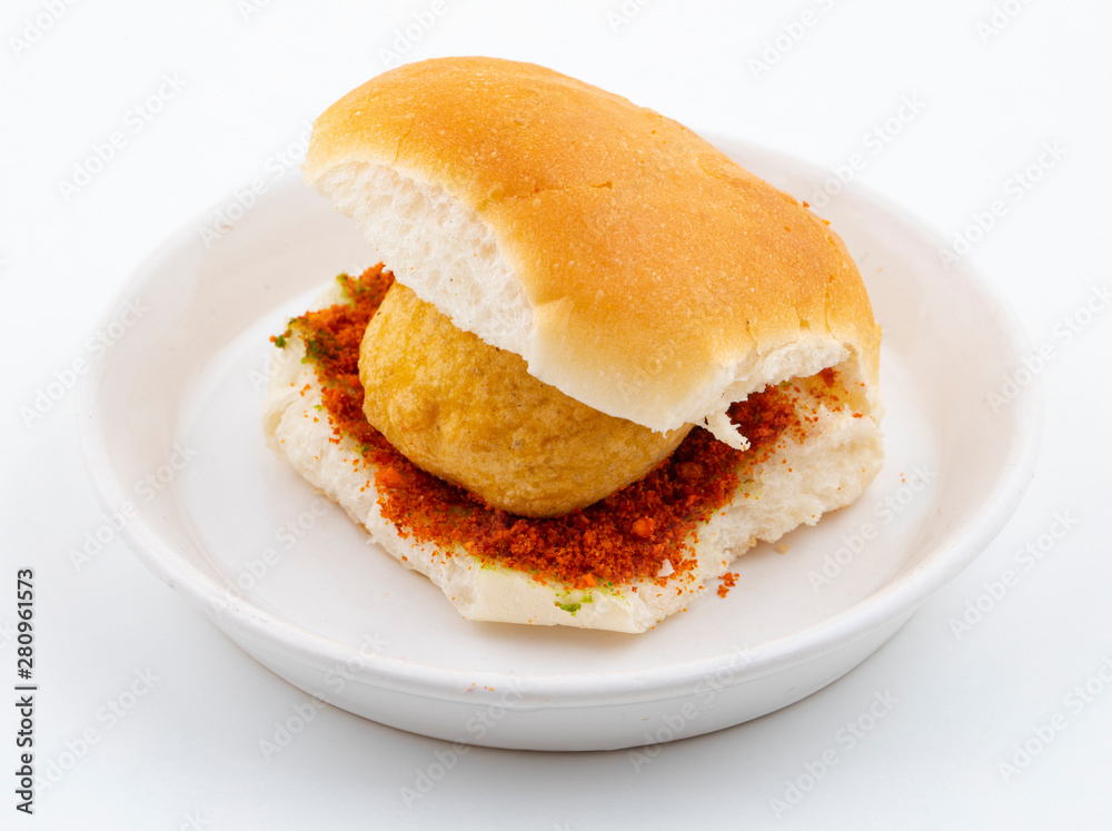 Indian Famous Street Food Vada Pav Also Know as Vada Paav, Wada Pav or ...