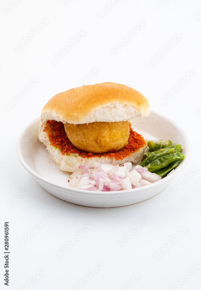 Indian Famous Street Food Vada Pav Also Know as Vada Paav, Wada Pav or ...