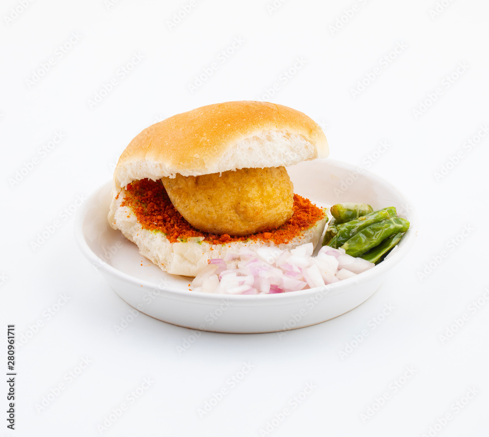 Indian Famous Street Food Vada Pav Also Know as Vada Paav, Wada Pav or ...