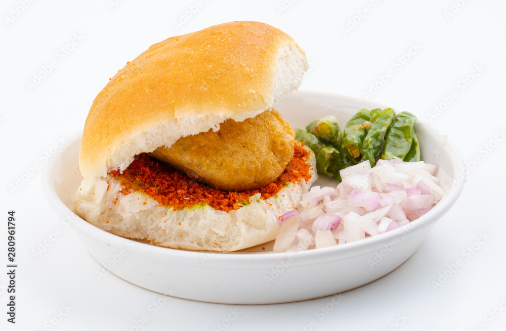 Indian Famous Street Food Vada Pav Also Know as Vada Paav, Wada Pav or ...