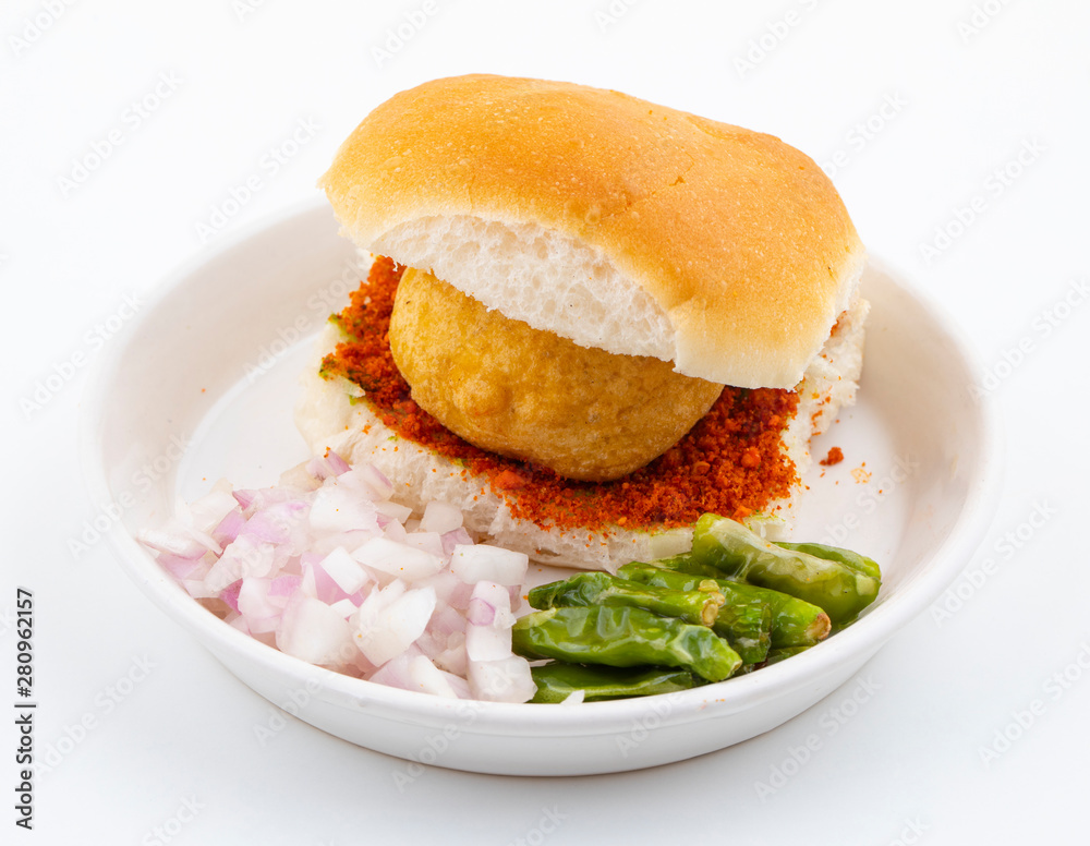 Indian Famous Street Food Vada Pav Also Know as Vada Paav, Wada Pav or ...