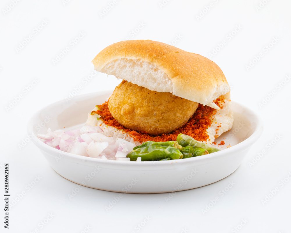 Stockfoto Indian Famous Street Food Vada Pav Also Know as Vada Paav ...