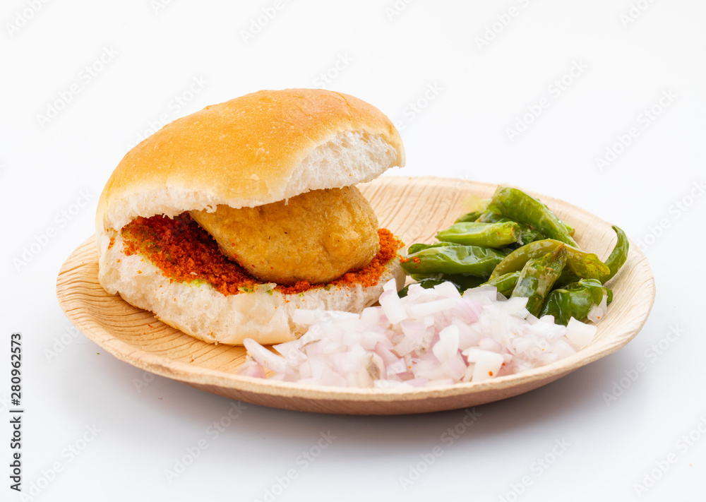 Indian Famous Street Food Vada Pav Also Know as Vada Paav, Wada Pav or ...