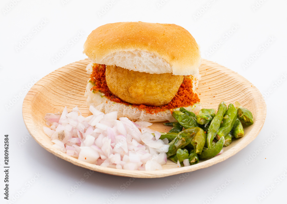 Indian Famous Street Food Vada Pav Also Know as Vada Paav, Wada Pav or ...