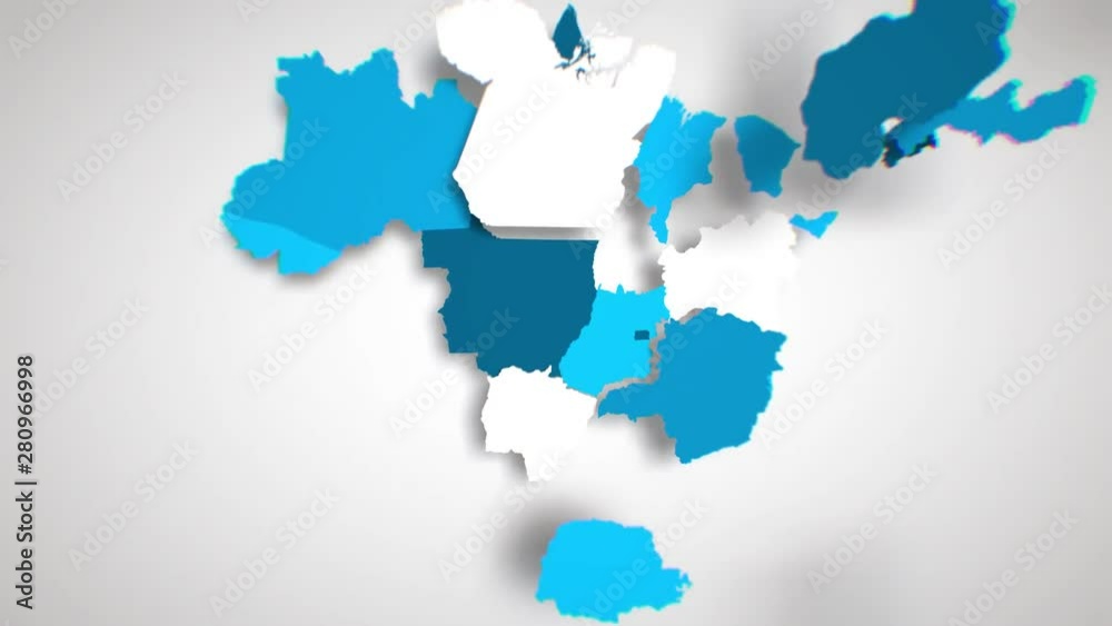 Motion Graphics Animated Map of Brazil Forming - White 素材庫影片 | Adobe Stock